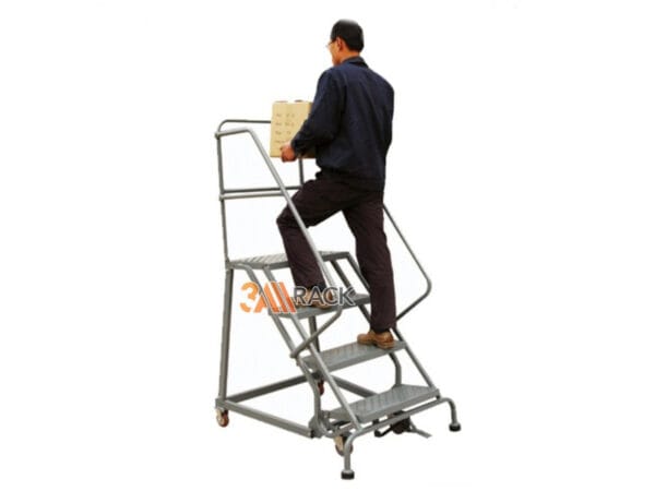 Thang di động công nghiệp - xe thang kho hàng - Công ty Giá Kệ 3A RACK